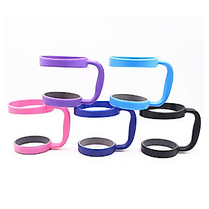 30oz Tumbler Handle Anti-Slip Travel Mug Grip Adjustable Cup Holder Mug Handle Fit for 20Oz to 40Oz (Sky-blue)