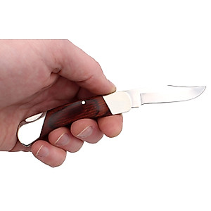 Palmetto Wood Shop Bear and Son 205R Pocket Knife with Personalized Laser Engraved Rosewood Handle