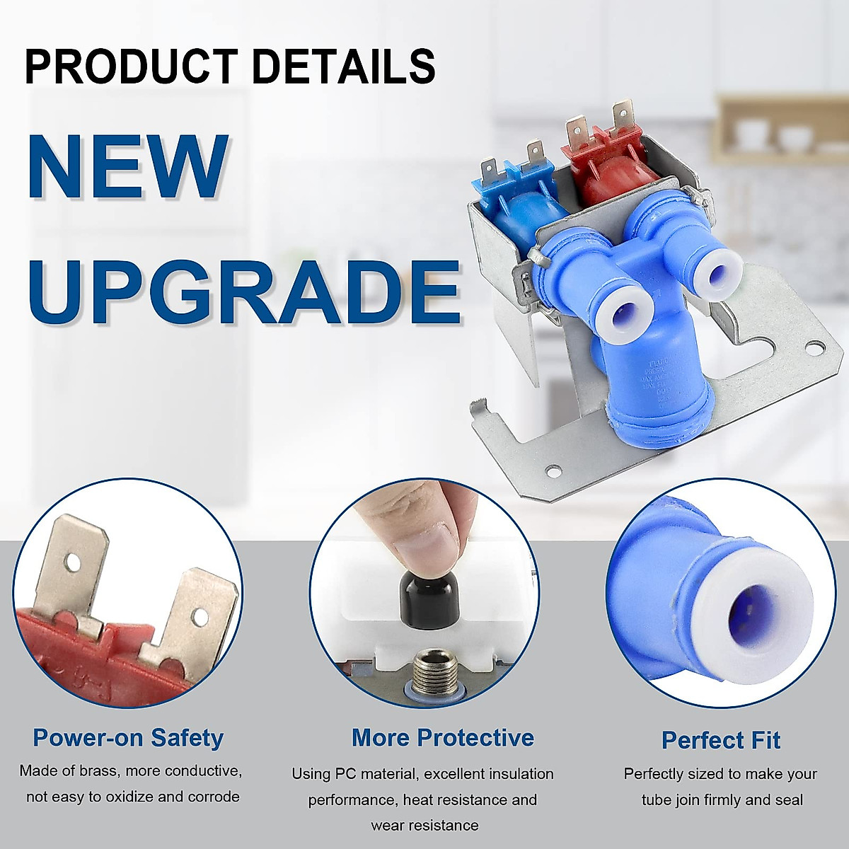 AMI PARTS WR57x10051 Water Inlet Valve fit for G-E KEN-MORE Refrigerator Replaces WR57X10018 WR57X111 WR57X119 WR57X92, WR57X98