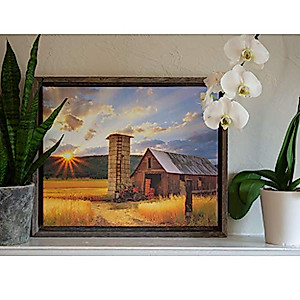 BARNWOODUSA | Rustic Barnwood Canvas Frame | for Oil Paintings & Wall Art | Natural Weathered Gray | 16" x 20"