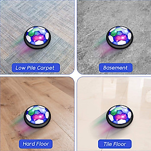 OASO Kids Toys Hover Hockey Soccer Ball Set with 3 Goals, Rechargeable Floating Air Soccer Ball with Led Light and Foam Bumper, Indoor Outdoor Sports Games Toys Gifts for Boys Girls Aged 3 4 5 6-12