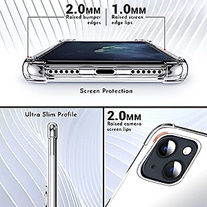 Shields Up Designed for iPhone 13 Case, Minimalist Wallet Case with Card Holder and Ring Kickstand/Stand, [Drop Protection] Slim Protective Cover for Apple iPhone 13 (6.1 inch) - Clear