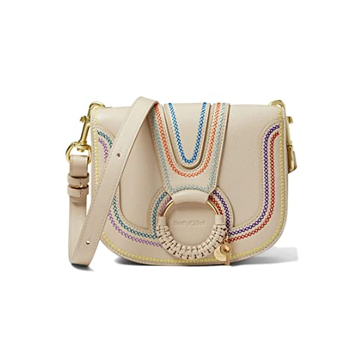 See by Chloe Hana Small Suede & Leather Crossbody Cement Beige One Size