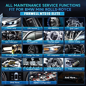 FOXWELL NT510 Elite Fit for BMW OBD2 Scanner + FOXWELL BT100 Battery Tester for 12V Car Batteries