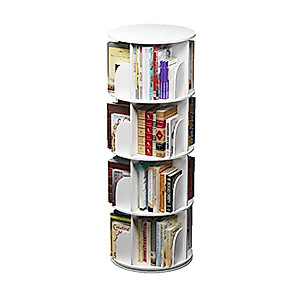 Toytexx Inc & Design 4 Tier 360° Rotating Stackable Shelves Bookshelf Organizer (White)