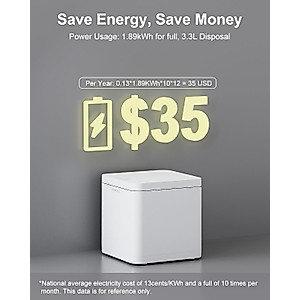 CROWNFUL Electric Compost Bin Kitchen, Smart Kitchen Waste Composter, Food Composter Indoor/Outdoor, Food Cycler with 3.3L Capacity, Compost Machine for Apartment Countertop