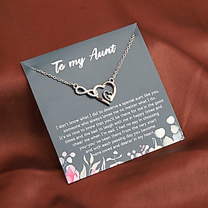 PLITI Aunt Gift From Nephew Niece To My Aunt Necklace Auntie gift Infinity Heart Pendant Aunt Appreciation Gift Special Aunt Jewelry (aunt Infinity Heart nec)