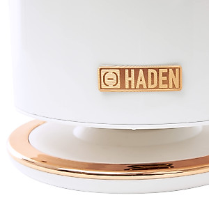 Haden 75089 Heritage 1.7 Liter Stainless Steel Body Countertop Retro Electric Kettle with Auto Shutoff & Dry Boil Protection (Ivory/Copper)