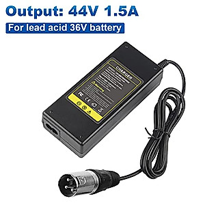 Fancy Buying 44V Charger for 36V 1.5A Battery Razor MX500 MX650, GT GT750, Izip I600 I750 I1000 Mongoose M750 Electric Scooter with 3-Pin Male XLR Connector