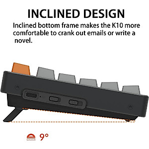 Keychron K10 Full Size Layout 104-Key Wireless Mechanical Keyboard, Hot-Swappable RGB Backlight with Gateron G Pro Brown Switch Aluminum Bluetooth/Wired Gaming Keyboard for Mac Windows