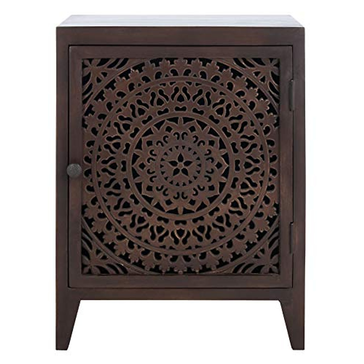 Safavieh Home Thea Brown 1-door Carved Mandala Nightstand