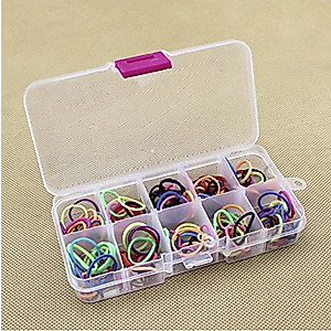 2 pcs Adjustable Clear Plastic Jewelry Craft Beads fishing hook Small Accessories Multipurpose Organizer visually adjustable clearly storage box (10 Adjustable Clearly Storage Box)