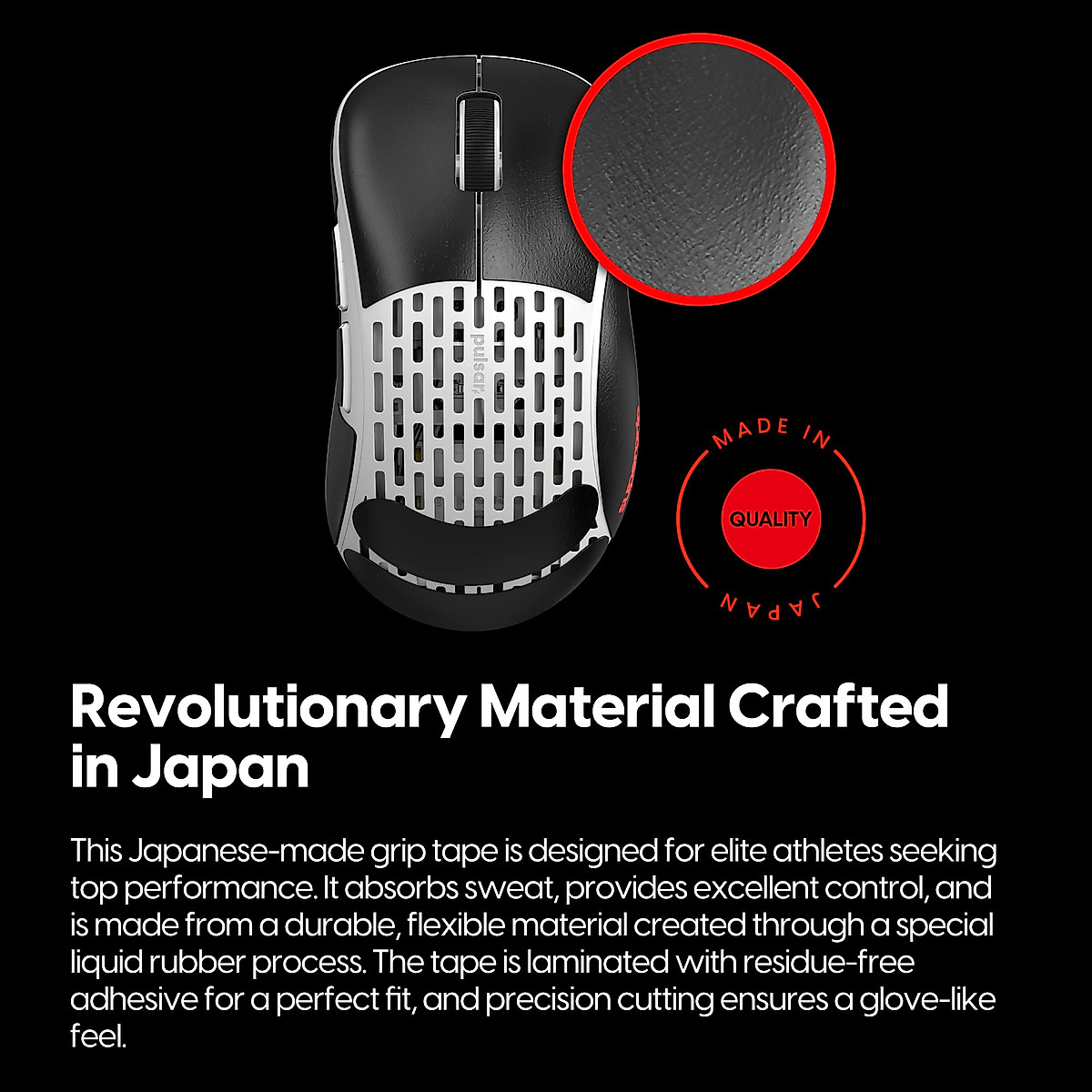 Pulsar Gaming Gears SUPERGRIP Griptape Set for Xlite V2 Medium Sweat Absorbing High Performance Anti Slip 3M Adhesive no Residue Mouse Grip Tape Ultra-Thin 0.5mm (0.02in)