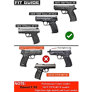 M P 9mm Holster fits S&W M&P 2.0 9mm/40, Smith & Wesson M&P 9mm(Not Shield), S&W SD40VE/SD9VE, Outside Waistband Holster, OWB Paddle Tactical Gun Holster, Adjustable Cant, Quick Release - Right Handed