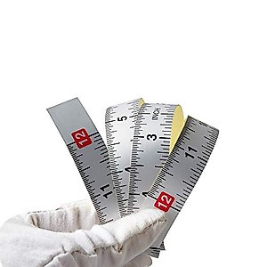 WIN TAPE Pack of 1pc 12 Inches Short Adhesive Table Sticky Measuring Tape Ruler Self-Adhesive Tape Measure (Start from Middle - Inches)
