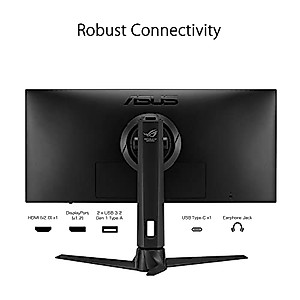 ASUS ROG Strix 29.5” 21:9 HDR Gaming -Monitor(XG309CM) - WFHD (2560 x 1080), Fast IPS, 220Hz, 1ms, Low Motion Blur Sync, G-SYNC Compatible, Tripod socket for streaming, USB Type-C,-KVM support, BLACK