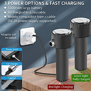 Compressed Air Duster, Electronic Air Duster, Portable 45000 RPM Cordless Dust Blower, 6000mAh Battery Air Can Duster, Powerful Computer Keyboard Cleaning Air Spray, Rechargeable Electric Canned Air