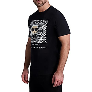 Karl Lagerfeld Paris Men's Soft Cotton Crew Neck T-Shirt, Black, XX-Large