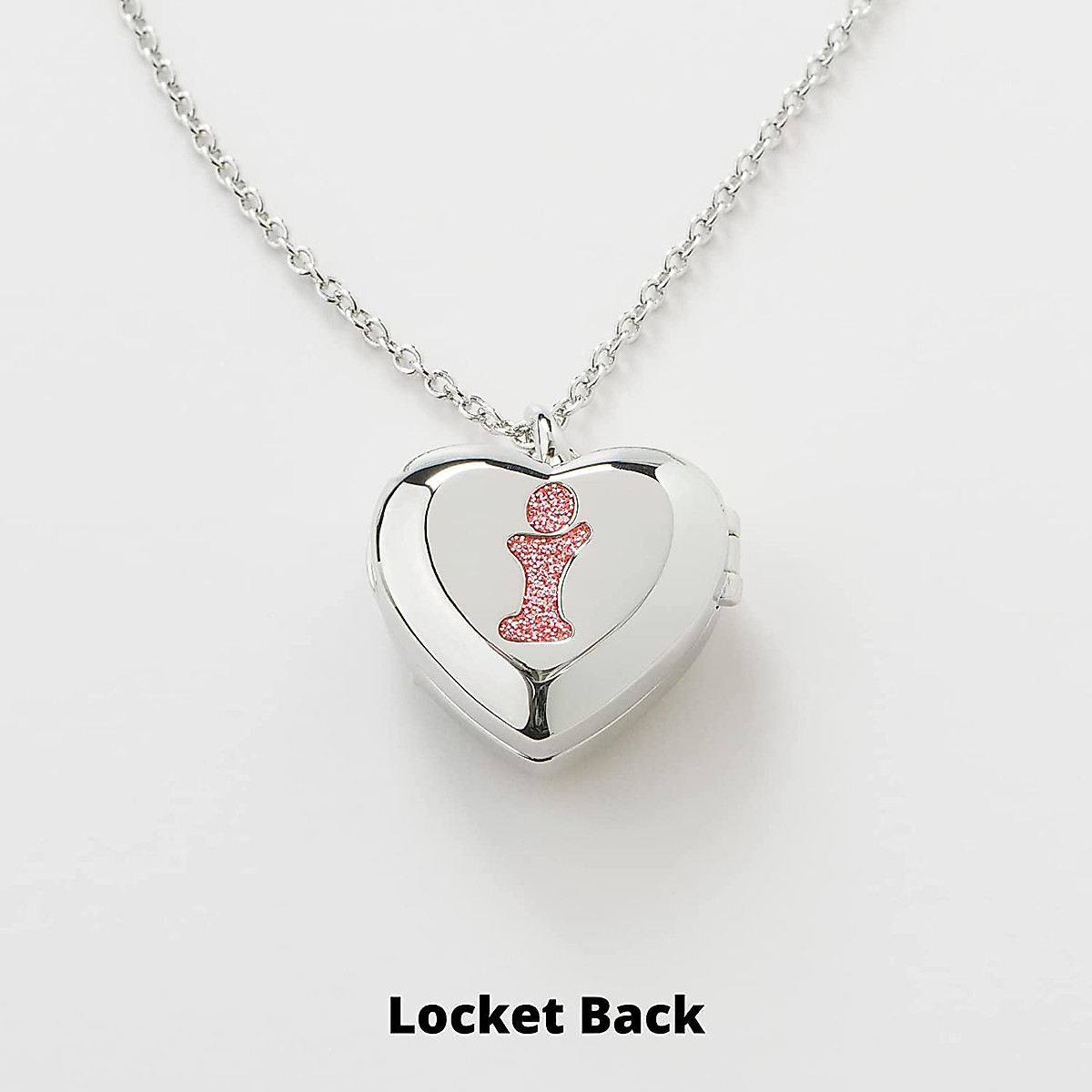 Purple Unicorn & Silver Heart Locket Necklace | Sparkly Glitter Animal Pendant | Secret Inside Storage | Silver Tone Chain |