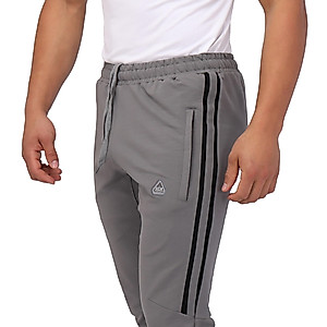 SCR SPORTSWEAR Mens Track Jogging Pants Joggers Sweatpants with Zipper Pockets 30/33/36 Inseam Tall (S-36 DPG-K849)
