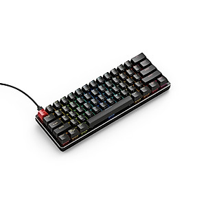 Glorious Custom Gaming Keyboard - GMMK 60% Percent Compact - USB C Wired Mechanical Keyboard - RGB Hot Swappable Switches & Keycaps - Black Metal Top Plate
