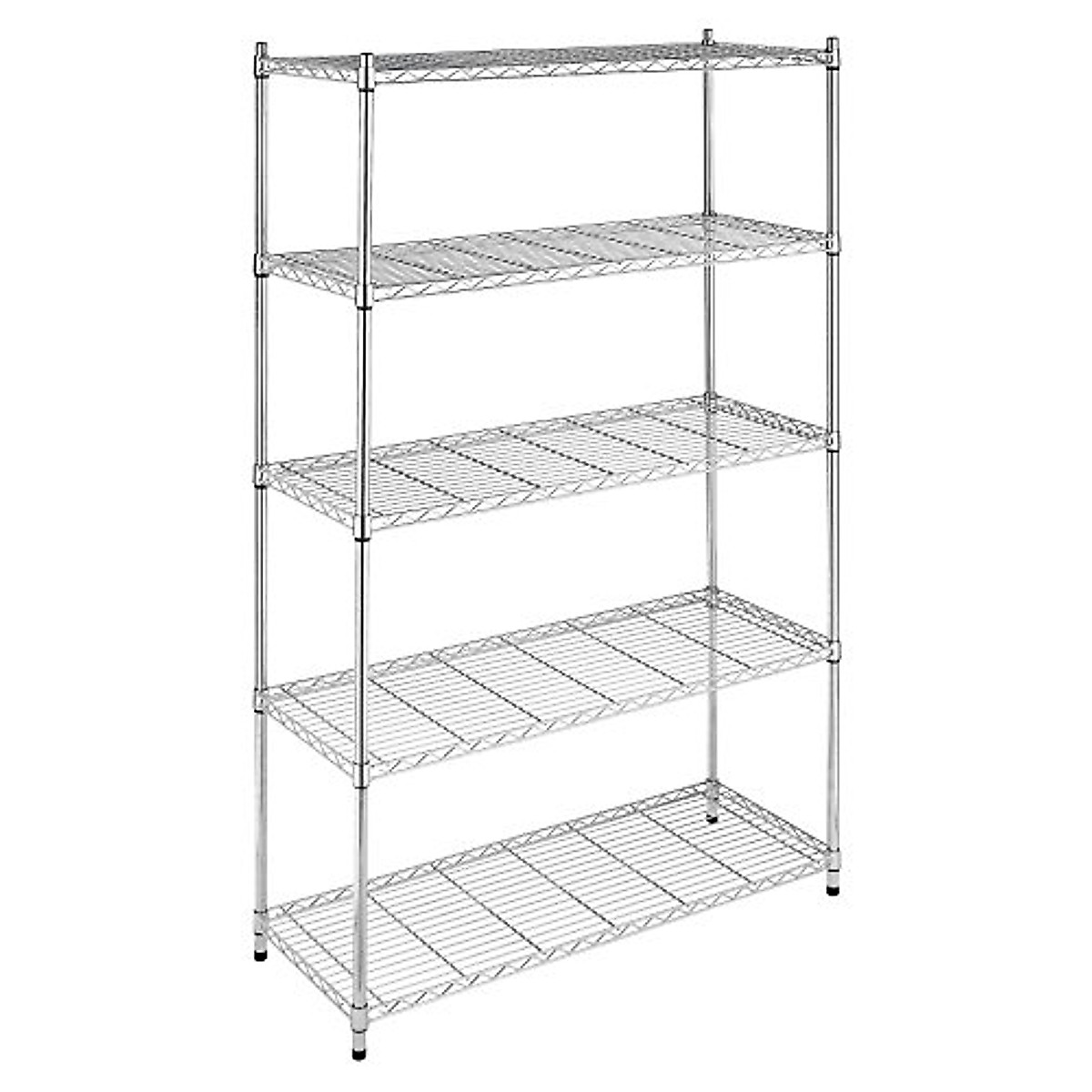 Whitmor Supreme 5 Tier Adjustable Shelving - 500 Pound Weight Capacity Per Shelf - Leveling Feet