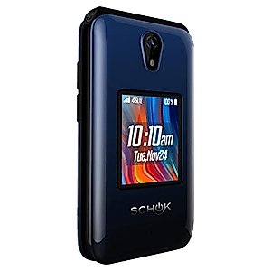 Schok Classic Flip Unlocked GSM/Verizon Phone - (Exchangeable Covers: Blue/Red)