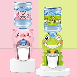 Small Water Dispenser Mini Water Dispenser for , Pig and Water Machine Pretend Play Kitchen Supplies for Girls Boys Desktop Water Cooler