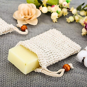 PHOGARY Sisal Soap Saver Bag (5-Pack) Ideal for Exfoliating & Save Soaps, Natural Fiber Soap Bags for Foaming and Drying The Soap, Organic Soap Bag With Pouch Holder for Shower Bath