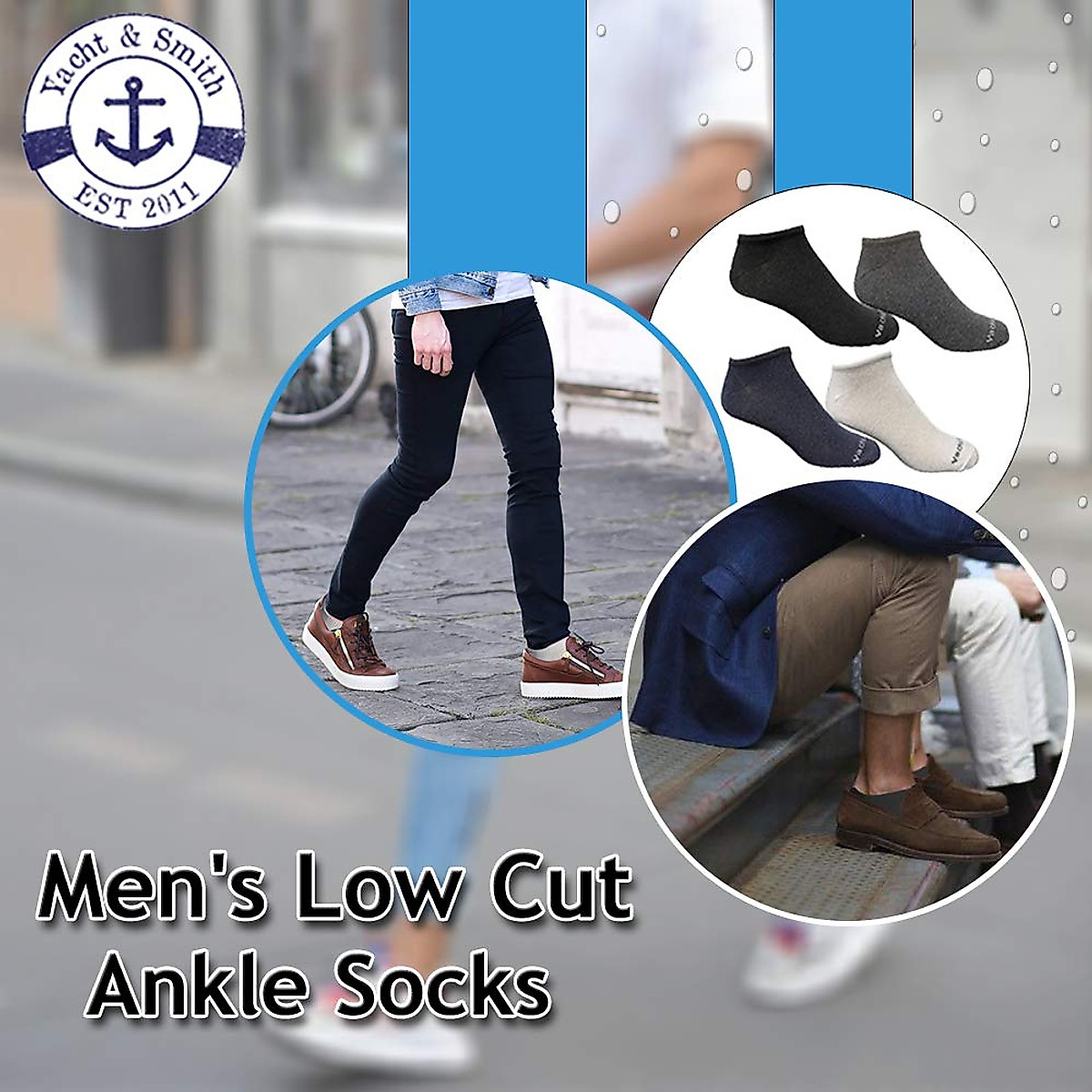 Yacht & Smith 12 Pair Men's Low Cut Ankle Socks Thin Comfortable Lightweight Breathable Wholesale Bulk Sport Socks