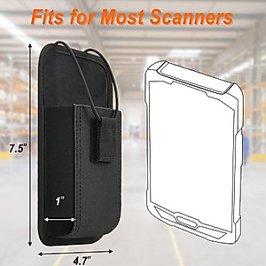 Large Scanner Holster, Rugged Vertical Carrying Case Pouch for Zebra TC75x, TC75, TC70x, TC70, TC72, TC77, M60, MC65, MC67 Mobile Computer Handheld Barcode Scanner Holder with Metal Belt Clip (Black)
