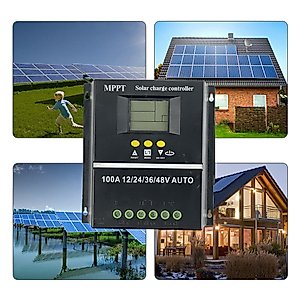 PWM 100A 12V 24V 36V 48V Solar Panel Charge Controller Solar PV Battery Charger with LCD MPPT Solar Controller