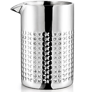 Elsjoy Stainless Steel Cocktail Mixing Glass, 18 Oz (550ml) Double Walled Bartending Glasses Unbreakable Cocktail Shaker Wine Mixer Cup, Bar Mixing Tin for Bartenders, Bar Tools, Barware Essentials