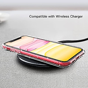 JETech Glitter Case for iPhone 11, 6.1-Inch, Bling Sparkle Shockproof Phone Bumper Cover, Cute Sparkly for Women and Girls (Clear)