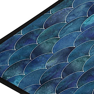 Kitchen Rugs Fish Mermaid Scales Non-Slip Kitchen Mats Bath Runner Rug Doormats Area Mat Rugs Carpet for Home Decor 39" X 20"