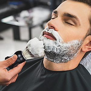 Aethland Shaving Brush Set for Men, 4 in 1 Include 100g Shaving soap, Badger Shaving Brush and Stainless Steel Shaving Stand & Shaving Bowl for Husband Father Birthday Boyfriend Gifts（B Black)