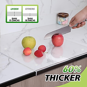 LPZXH Acrylic Cutting Board with Counter Lip, 2024 Upgraded Thicker Clear Cutting Boards, 17X13 Inch Large Non-Slip Cutting Board for Kitchen Countertop Protection, Perfect Kitchen Gadgets & Gifts