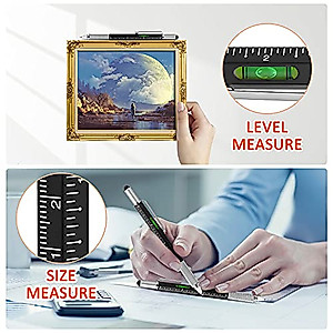 VRTOP Stocking Stuffers Gifts for Men Dad 6 in 1 MultiTool Pen Christmas Birthday Gifts for Boyfriend Husband Dad Grandpa Son Stylus Ruler Level Screwdriver with 2 Refills