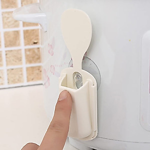 AKOAK 1 Pack Rice Spoon Stand, Plastic Cooker Spoon Organizer, Wall Mounted Household Kitchen/Bathroom Accessory Finishing Rack