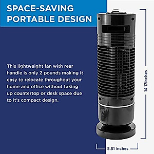Westinghouse 12'' Personal Tower Fan - Space Saving Compact Design with Oscillating Function