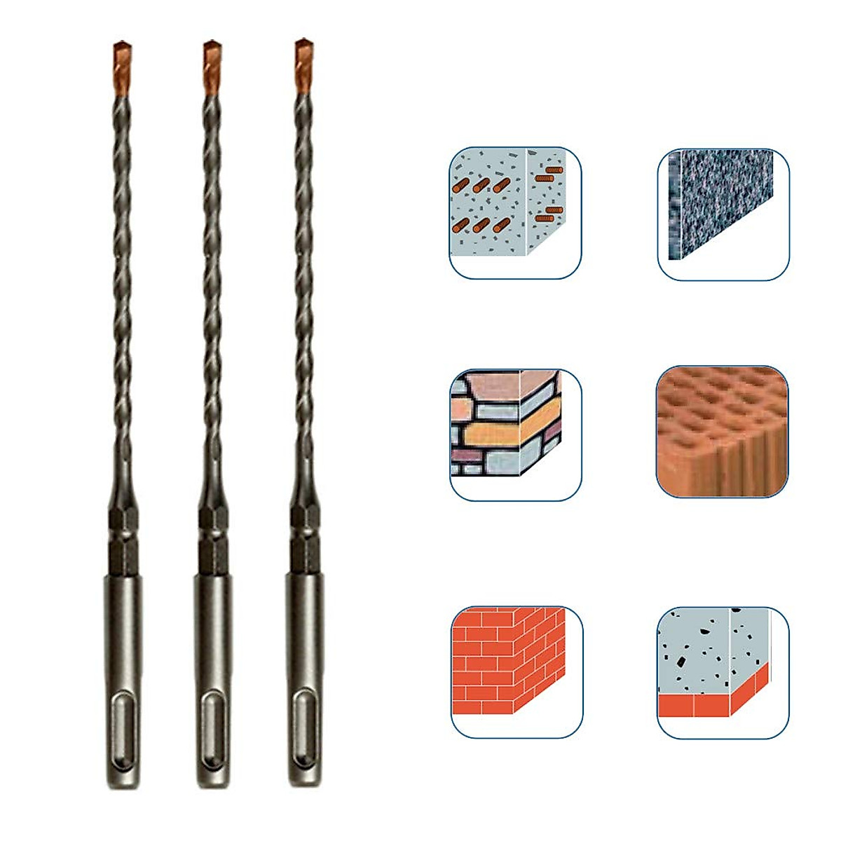 36PC, 5/32" x 7" with 1/4" SDS Plus Hex Rotary Hammer Drill Bits for Concrete Screw, Rotary Drill Bit 5/32, Sds Plus Bits (5/32 x 7,36)