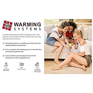 30 Sqft Mat, Electric Radiant Floor Heating System with Digital Floor Sensing Thermostat, Includes 2 Floor Temperature Sensors and Installation Monitor, Heated Floor System, Radiant Floor Heating Mat