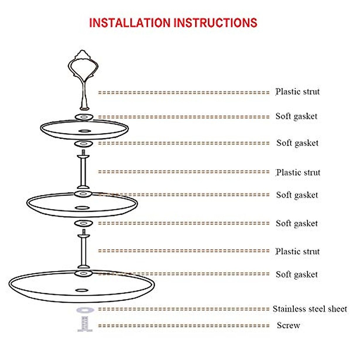 2 Set of 3-Tier Cupcake Stand Fruit Plate Cakes Desserts Fruits Snack Candy Buffet Display Tower (White)