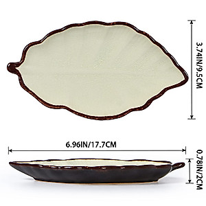 Sanbege 2 Pack Leaf Spoon Rest, Ceramic Ladle Holder, Modern Farmhouse Decorative Utensil Rester for Stove Top, Kitchen Counter, Dining Table, Coffee Station (Teal)