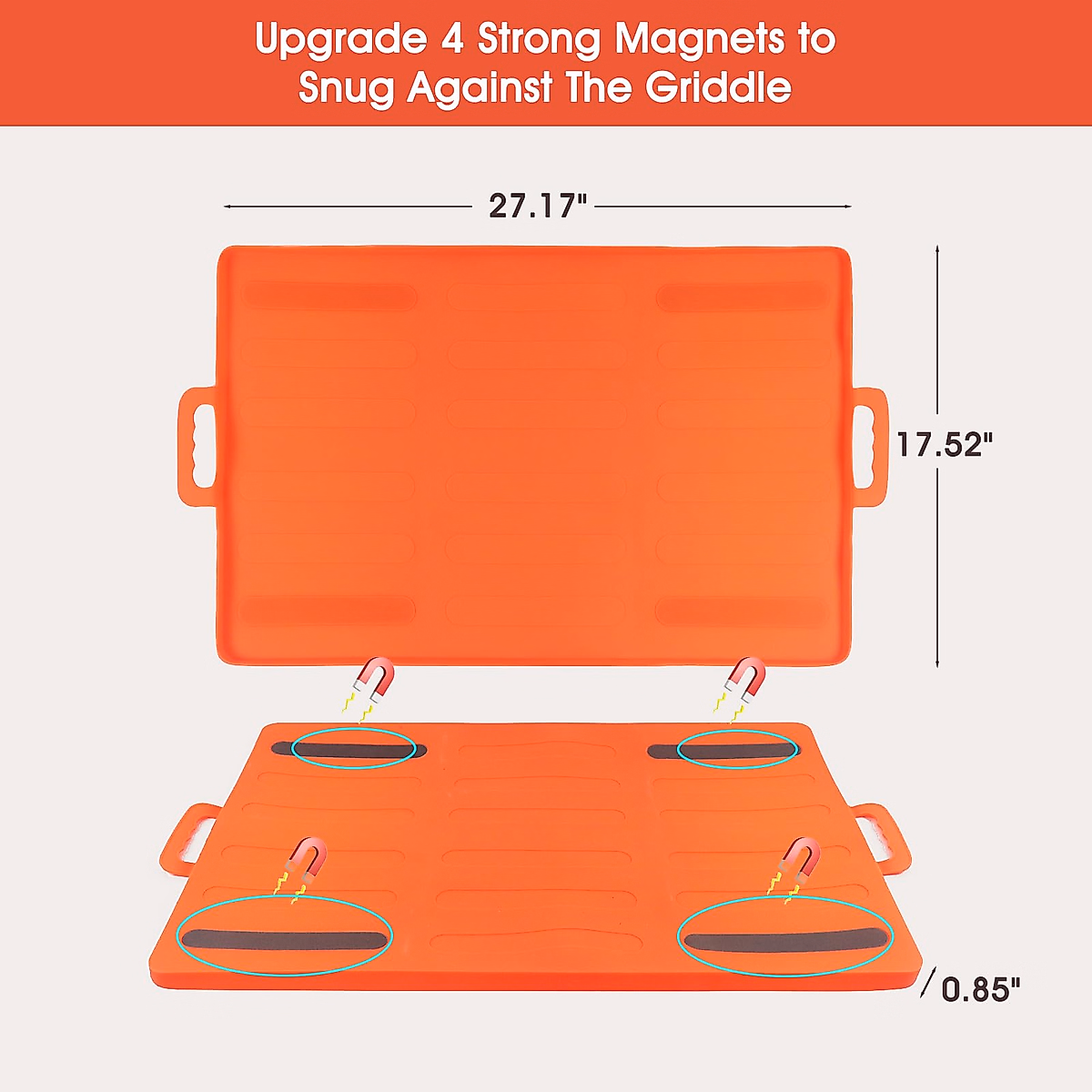 Silicone Griddle Mat for Blackstone,Polished Bottom Surface Grill Cover for Blackstone Protector Outdoor,Heavy Duty Food Grade Silicone Mat,Protective Cover for Outdoor Barbecue Tools (28in)