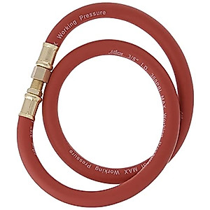 Milton 2760-3LH Air Leader Hose, 3/8" x 3 ft. Rubber Hose - 1/4" NPT Brass Ends - 300 Max PSI
