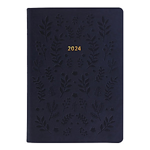 Letts of London Woodland Weekly Planner, 12 Months, January to December, 2024, A5 Size, 8.25" x 5.875", Multilingual, Navy (C082165-24)