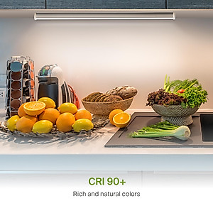 ASD LED Under Cabinet Lighting 24 Inch, Dimmable, Hardwired or Plug-in Installation, 3 Color Levels- 2700K/3000K/4000K, Linkable Kitchen Under Counter Lighting, ETL & Energy Star, White Finish