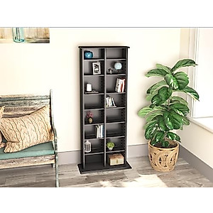 Prepac Double Media (DVD,CD,Games) Storage Tower, Black