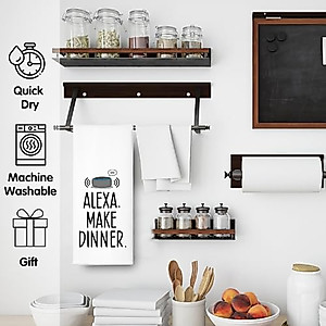 RZHV Alexa, Make Dinner Kitchen Towel, Funny Speakers Dish Towel Gift for Women Sisters Friends Mom Aunty Hostess Music Lover, Housewarming New Home, Dish Towel with Sayings
